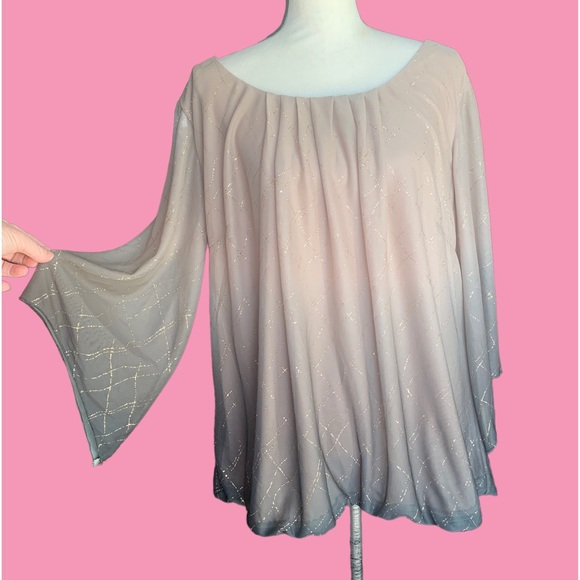 Rebecca Malone | Tops | Rebecca Malone Gold Brown Dark Gray Flowy Plus ...